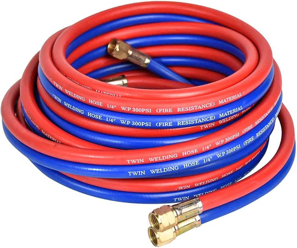 HOSE, OXY/ACET BLUE/RED, 100M WELDING HOSE 5MM